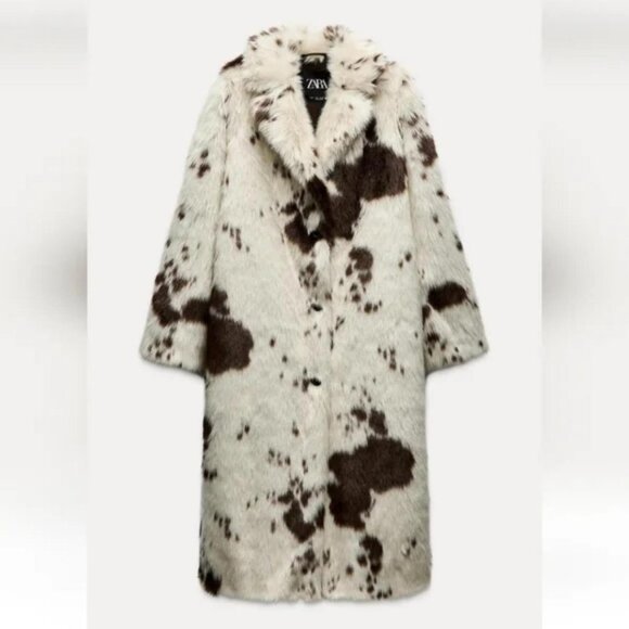 Zara | Jackets & Coats | Zara Faux Fur Animal Print Coat Zw Collection | Poshmark